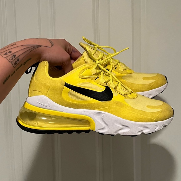 Nike | Shoes | Opti Yellow Nike Air Max 27 React W Black Swoosh | Poshmark